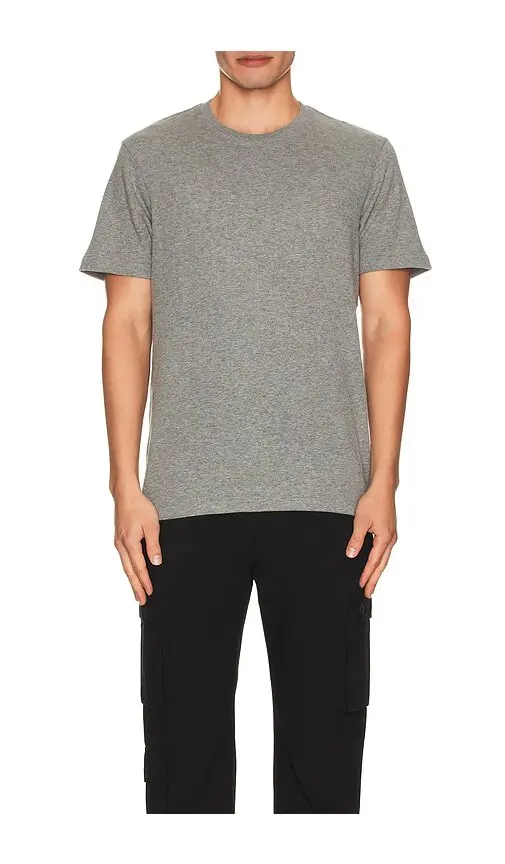 FRAME Duo Fold Tee In Grey - Heather Grey