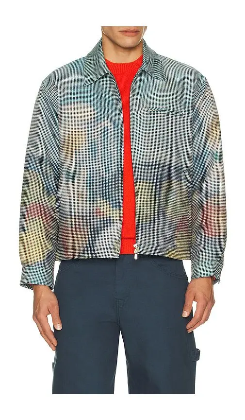 VOWELS Abstract Fruit Zip Up Work Jacket