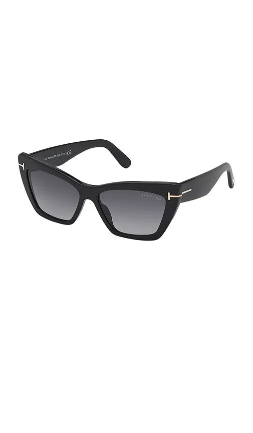 TOM FORD Wyatt Sunglasses - Shiny Black & Gradient Smoke Lens