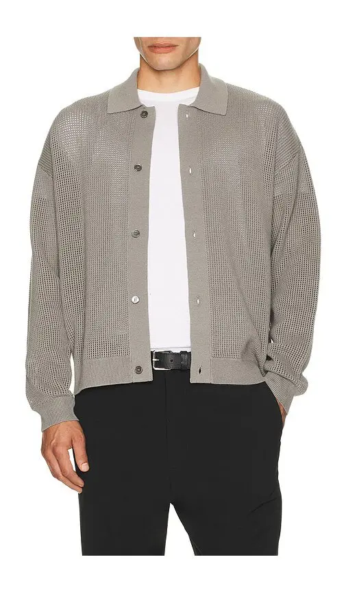 FRAME Open Knit Cardigan - Cloud Grey
