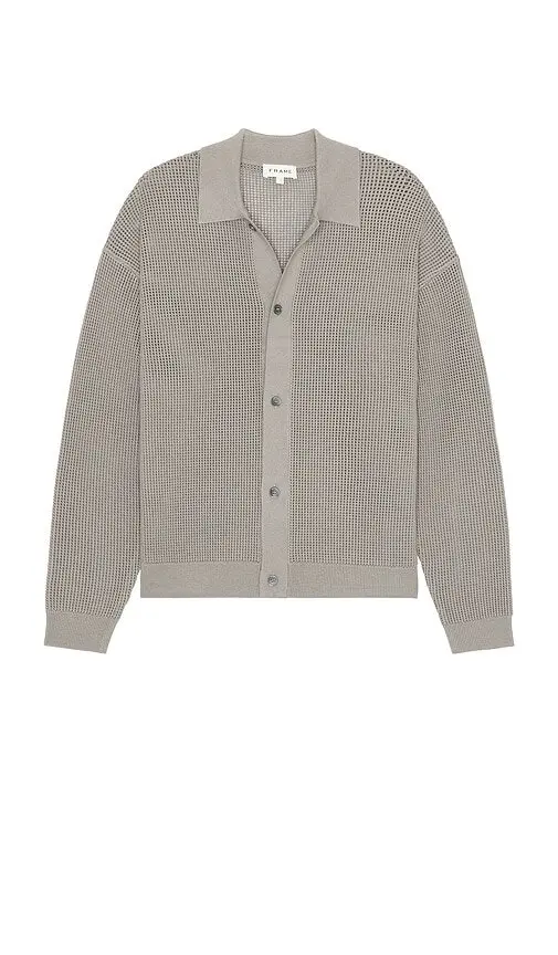 FRAME Open Knit Cardigan - Cloud Grey