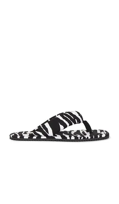 Attico Indie Flat Thong Sandal - White & Black