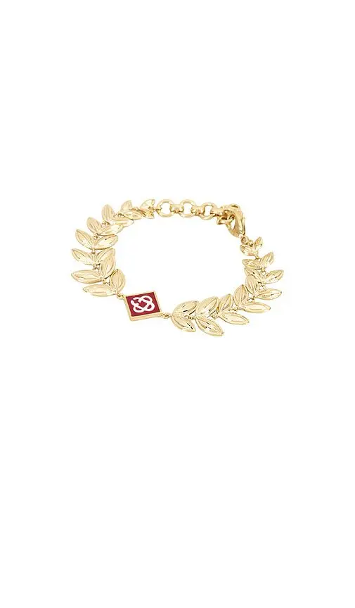 Casablanca Laurel Leaf Bracelet - Gold & Red