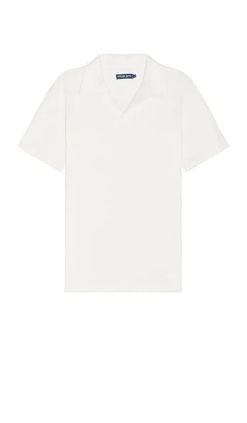 Frescobol Carioca Faustino Terry Cotton Blend Short Sleeve Polo In White - Ivory