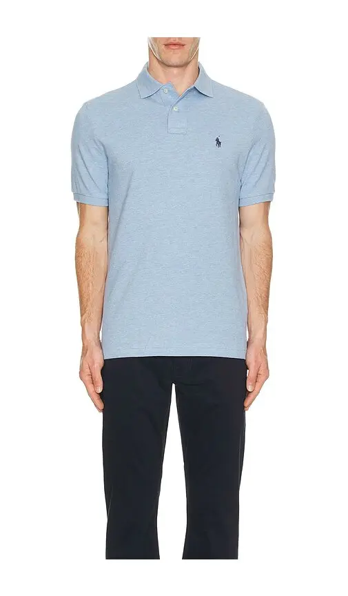 Polo Ralph Lauren Short Sleeve Mesh Polo In Blue - Isle Heather