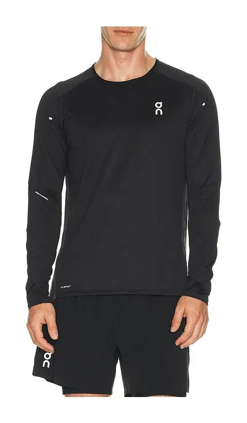 On Performance Long-sleeve Performance Top - Black & Eclipse