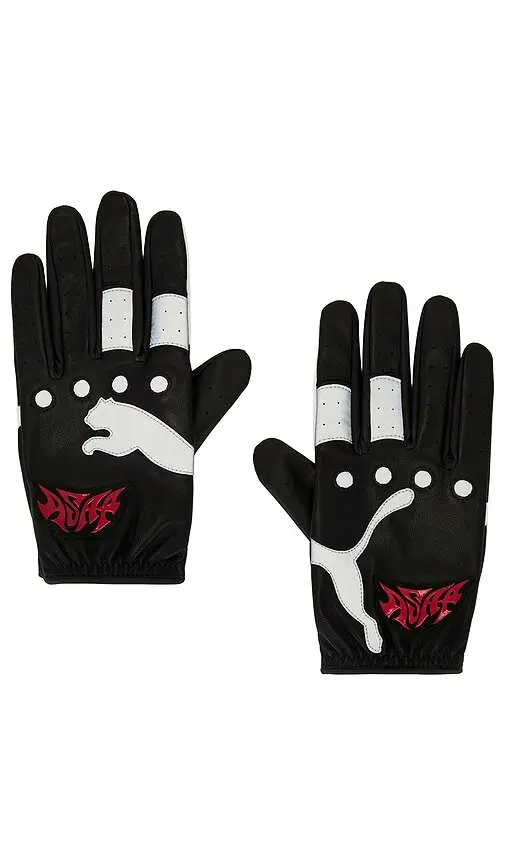 PUMA X A$ap Rocky Driving Gloves - Puma Black  Fierce Red  & Puma White