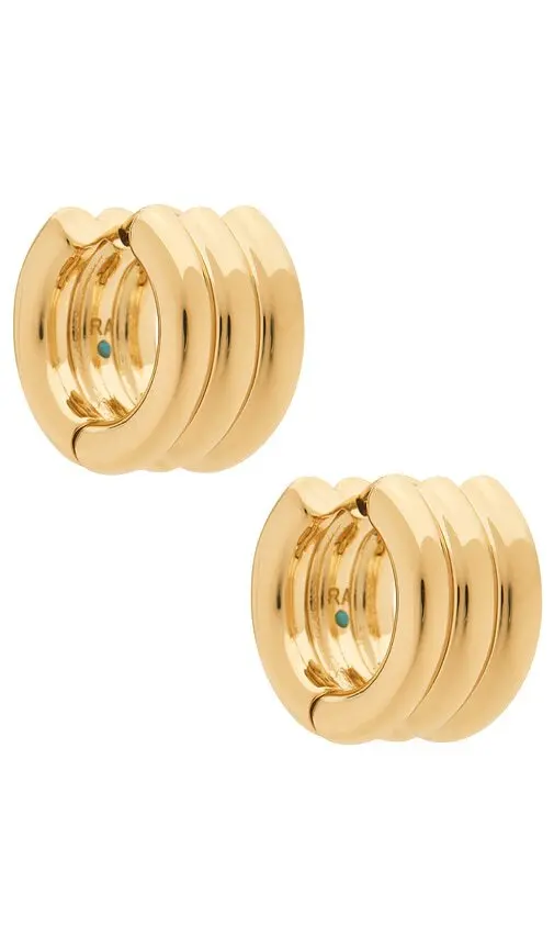 ROXANNE ASSOULIN Triple Tube Huggie Earrings - Shiny Gold