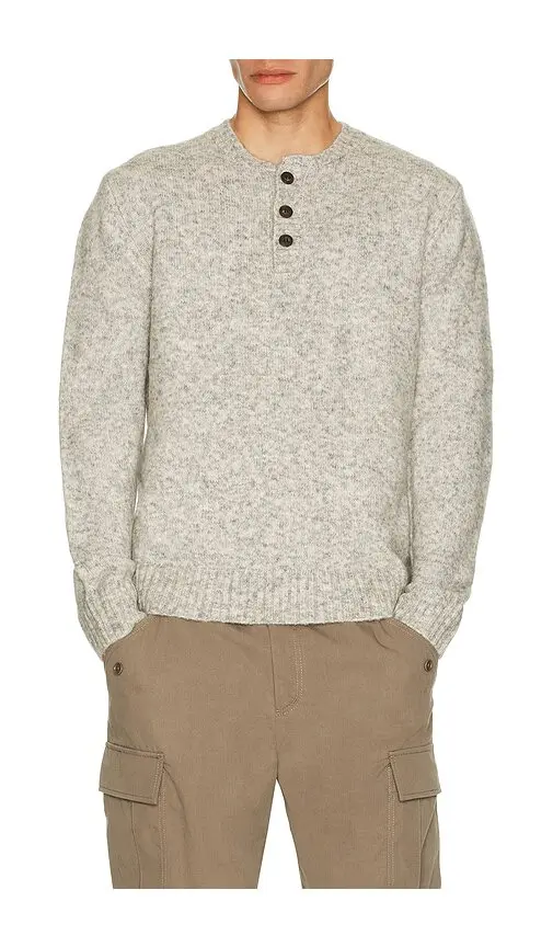 SCHOTT Tri-blend Henley Sweater - Cloud