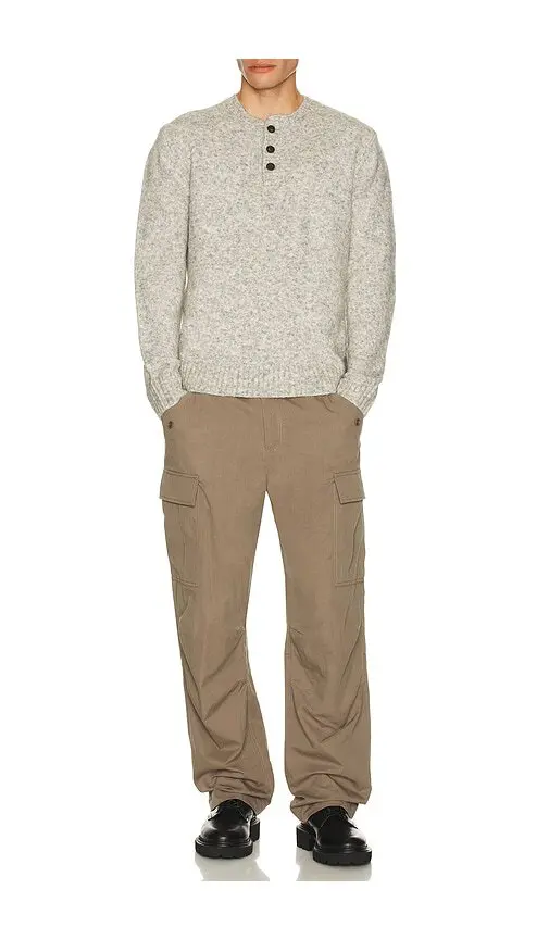 SCHOTT Tri-blend Henley Sweater - Cloud