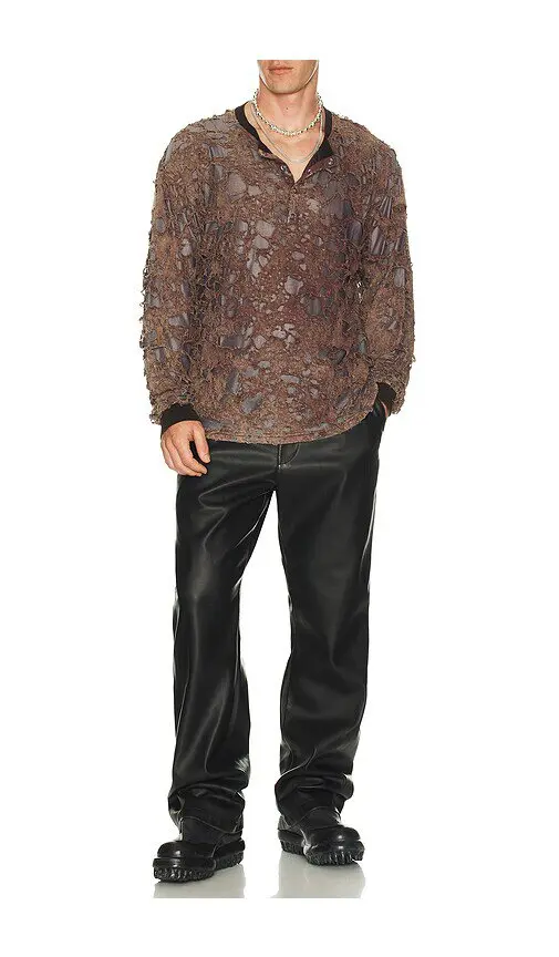 DIESEL® T-overt Long Sleeve Tee In Brown - Coffee
