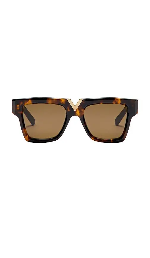 Valentino Garavani V Gold Sunglasses - Brown Tortoise