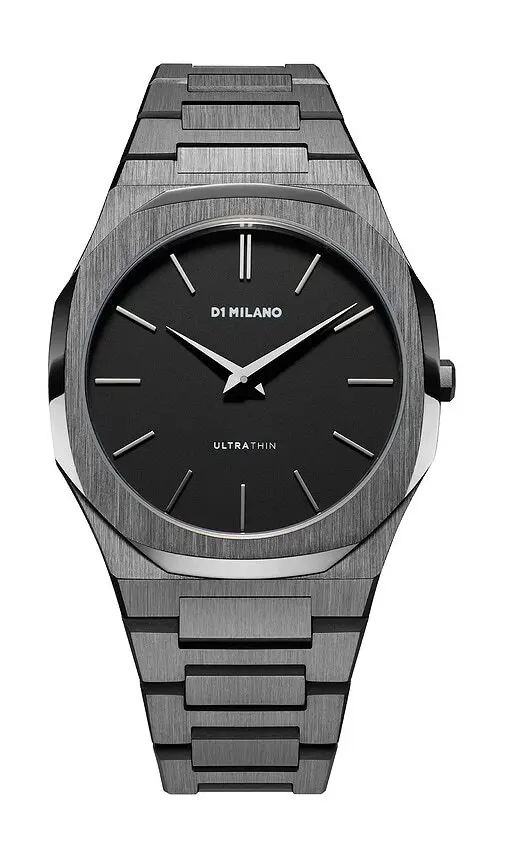D1 MILANO Ultra Thin 40mm Watch - Gun Metal