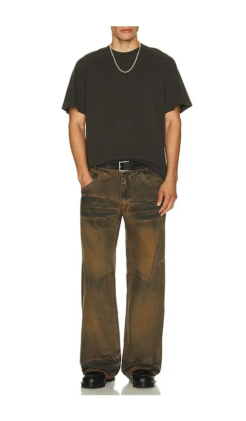 AGOLDE Asha Mock Neck Tee In Grey - Fracture