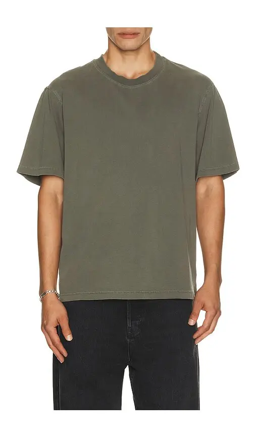 AGOLDE Asha Mock Neck Tee In Grey - Millstone