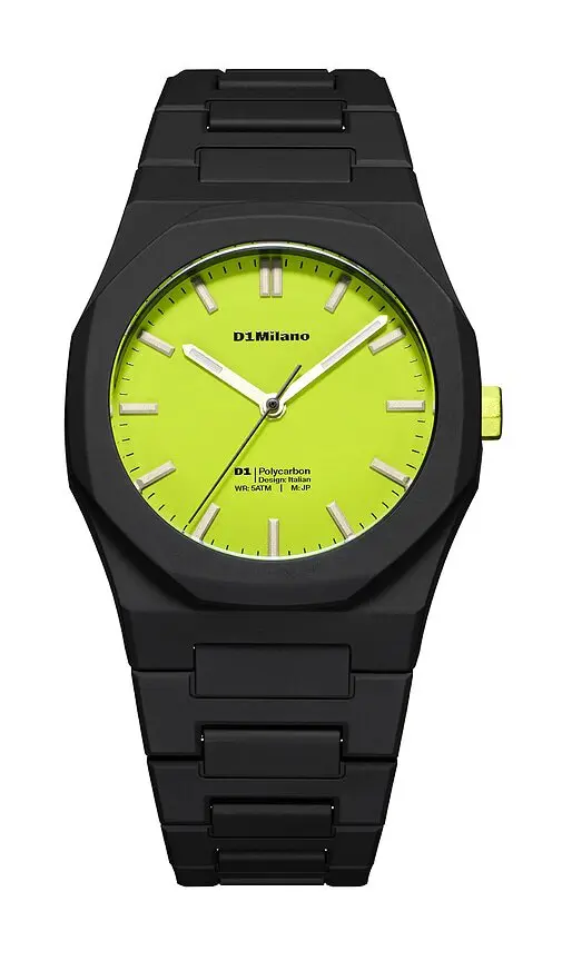 D1 MILANO Polycarbon 40.5mm Watch - Black & Yellow