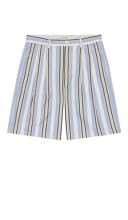 Simkhai Hugh Twill Shorts - Blue Multi Stripe