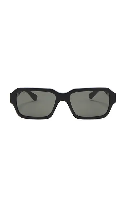Gucci Rectangle Sunglasses - Shiny Black