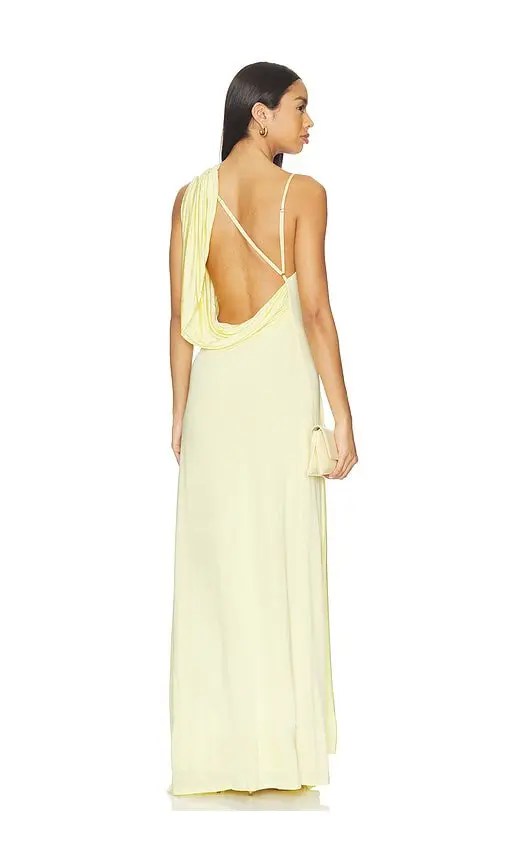 Nbd Tessa Draped Maxi Dress - Yellow