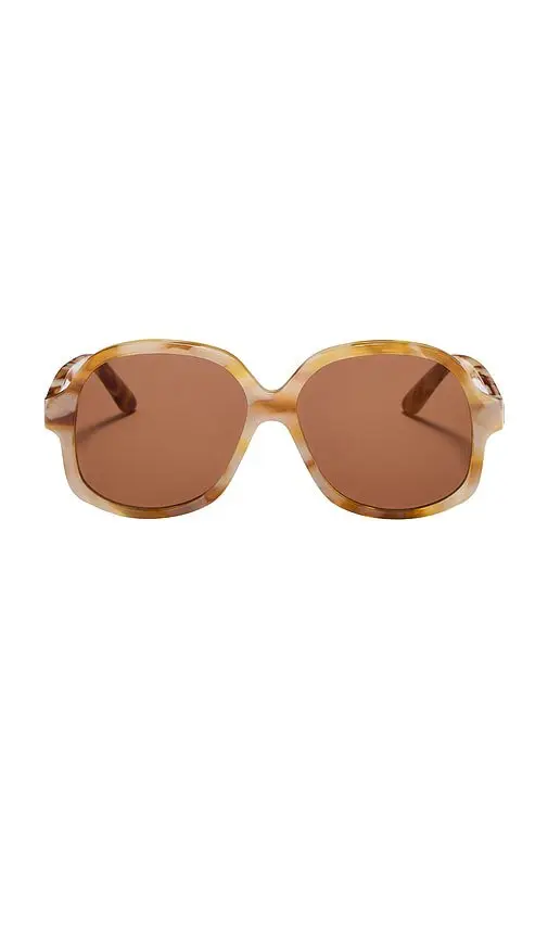 Valentino Garavani Vls 177 Sunglasses - Ivory Marble  V-light Gold  & Brown