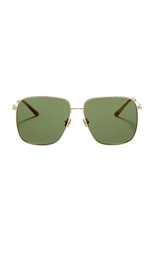Valentino Garavani Sunglasses In Metallic Gold - V-light Gold  Light Havana  & Dark Green
