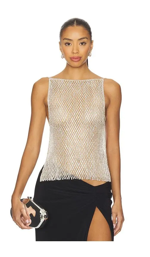 MAY MASHIAH Alice Metallic Top