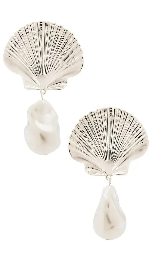 Éliou Scallop Dangle Earrings - Silver Plated