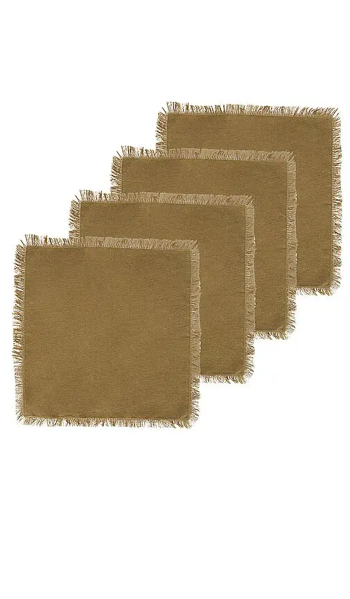 HAWKINS NEW YORK Essential Set Of 4 Cocktail Napkins - Olive