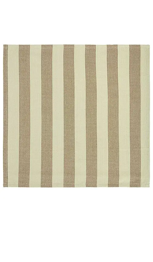 HAWKINS NEW YORK Essential Striped Dinner Napkins Set - Olive & Sage