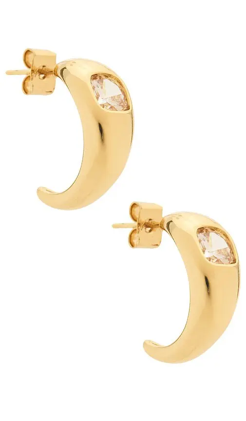 JORDAN ROAD Olivia Cz Hoop Earrings - 14k Gold Plated Brass & Cz