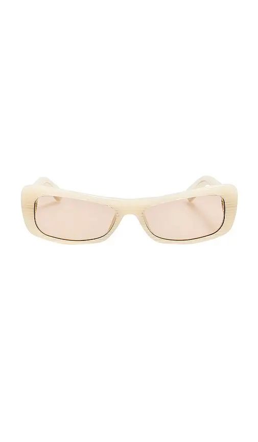 Jacquemus Capri Sunglasses - Striped Cream  Light Gold  & Truffle