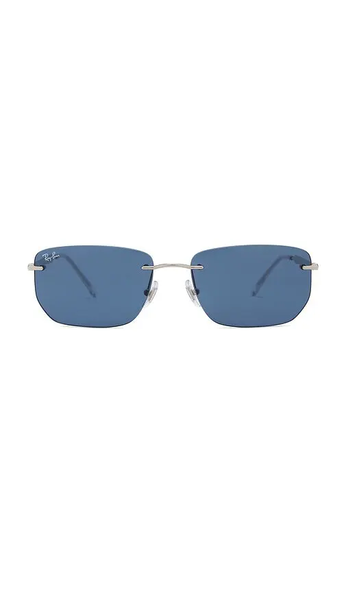 Ray-ban Rimless Sunglasses - Silver & Dark Blue