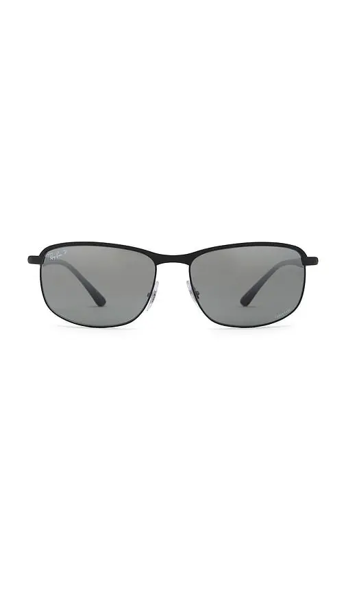 Ray-ban Chromance Sunglasses - Black On Black & Mirror Silver