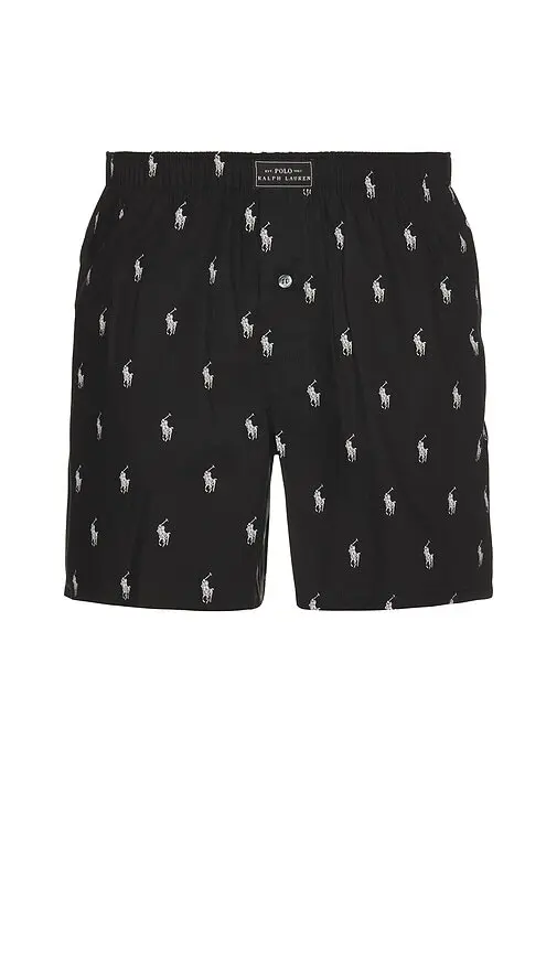 Polo Ralph Lauren Woven Boxer In Multi - Rl Black & White Aopp