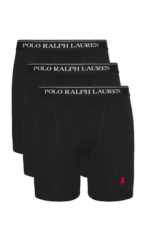 Polo Ralph Lauren Classic Fit Cotton 3 Pack Boxer Brief In Multi - Polo Black & Rl2000 Red Pp