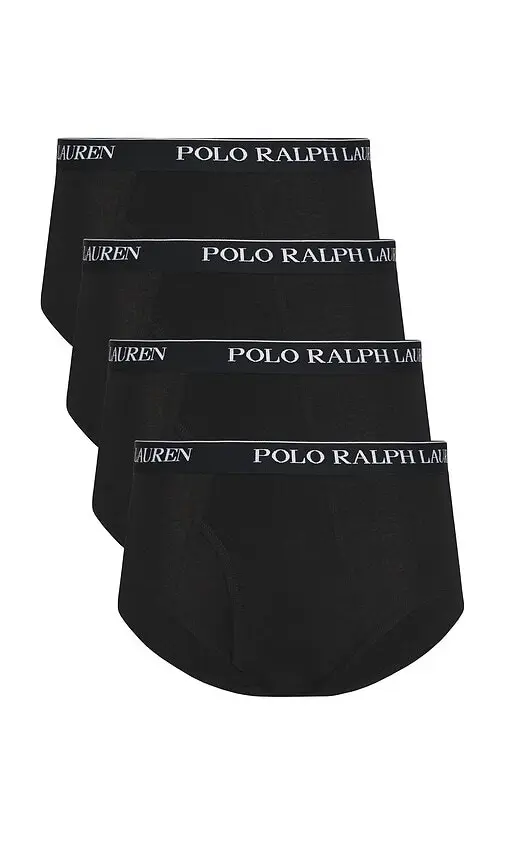Polo Ralph Lauren Mid Rise Brief 4 Pack In Black - Polo Black