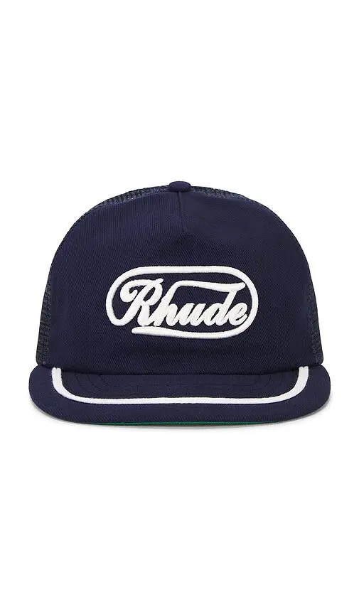 Rhude Patch Trucker Hat - Navy & White