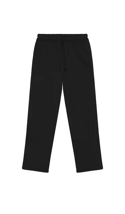 SKIMS Fleece Straight Leg Pant In Black - Washed Onyx
