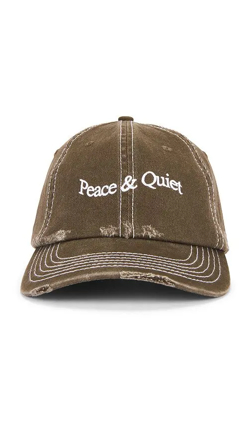 MUSEUM OF PEACE & QUIET Wordmark Reverse Stitched Dad Hat - Brown