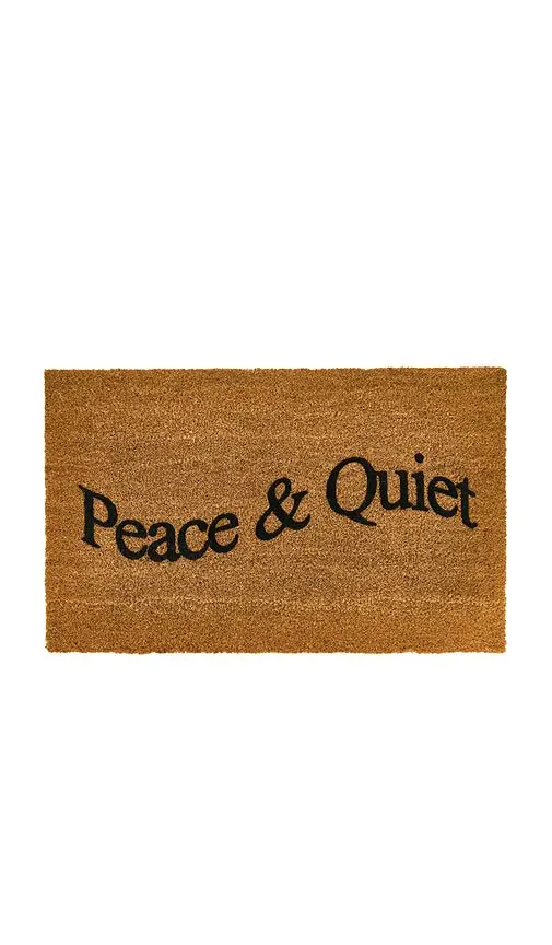 MUSEUM OF PEACE & QUIET Wordmark Door Mat In Brown - Coconut