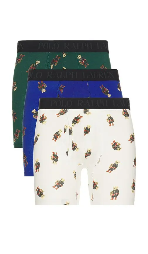 Polo Ralph Lauren 3 Pack Boxer Brief In In Multi - Nevis  Heritage Royal  & Hunter Green