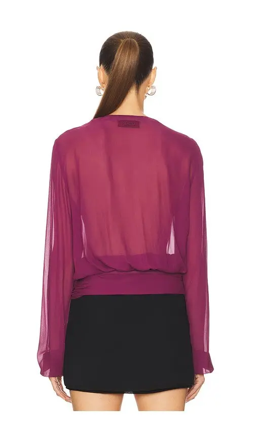 Attico Deep V Blouse - Plum