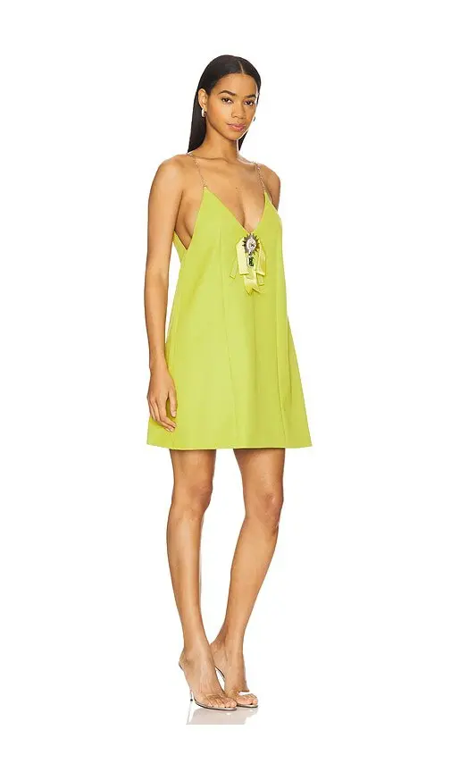 AREA Crystal Embellished Bow Mini Dress