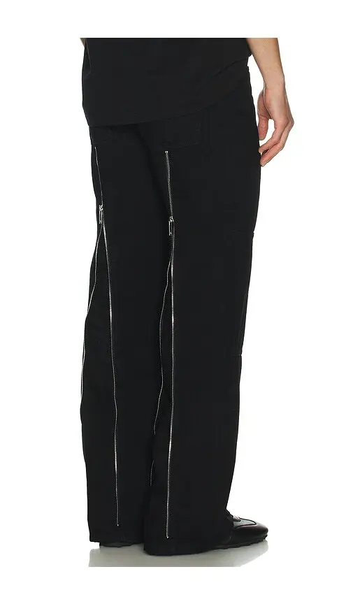 Helmut Lang Zip Carpenter Pant - Rinsed Black