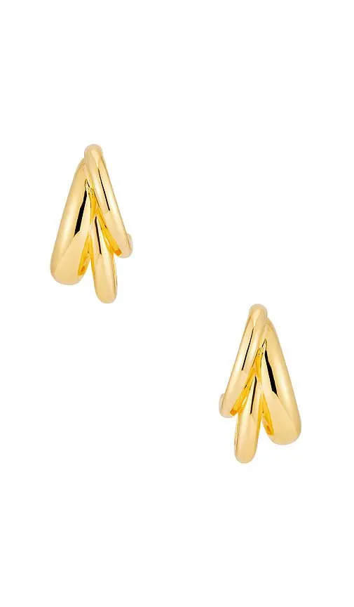 MEGA Triple Time Earrings - Brass & 14k Gold Vermeil