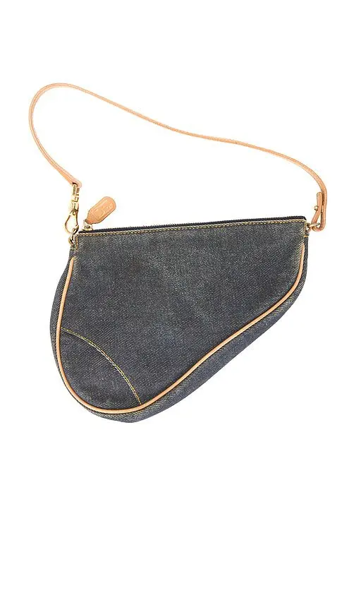 FWRD RENEW Dior Denim Vintage Pochette Saddle Bag