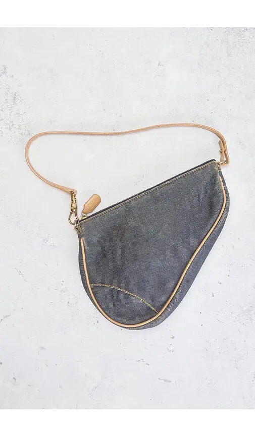 FWRD RENEW Dior Denim Vintage Pochette Saddle Bag