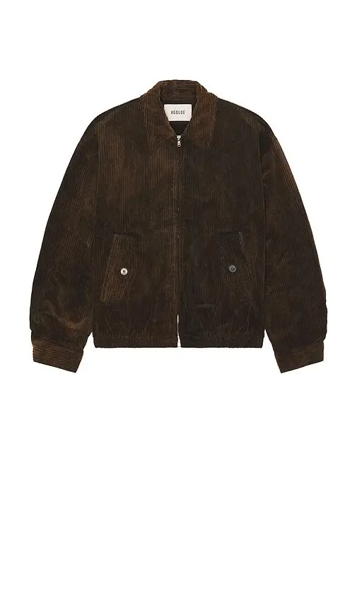 AGOLDE Corduroy Zip Jacket - Espresso