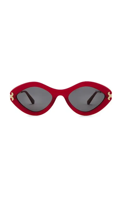 Emilio Pucci Oval Sunglasses - Shiny Red & Smoke