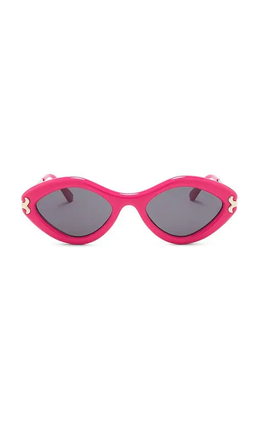 Emilio Pucci Oval Sunglasses - Shiny Fuchsia & Smoke